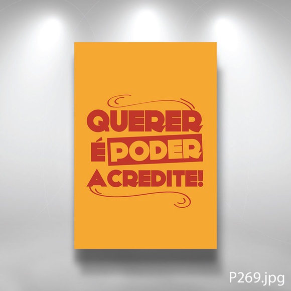 Placa Poster querer é poder | Shopee Brasil