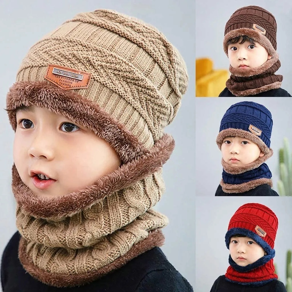 Kit Touca De Frio E Gola Cachecol Infantil Unissex Pelúcia | Shopee Brasil