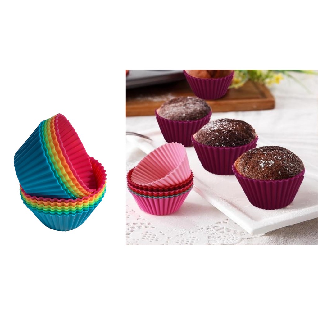 Mini Forma de silicone 6 peças para cupcake, bolo, gelatina e mini ...