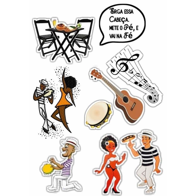 Topo Topper Bolo SAMBA CARNAVAL Cortado Colado Personalizado | Shopee ...