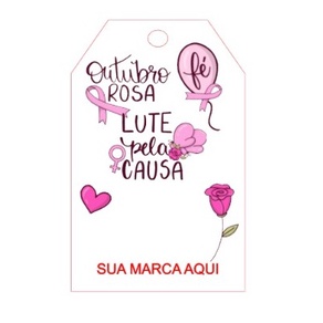 Tag etiqueta personalizada Outubro Rosa colorida temas variados ...