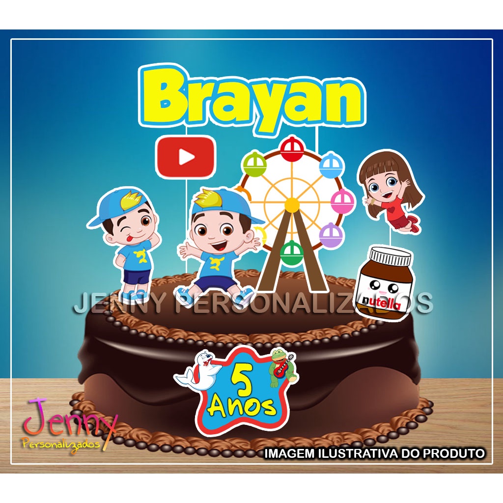 Topo Topper de bolo Lucas Neto Personalizado 4 | Shopee Brasil