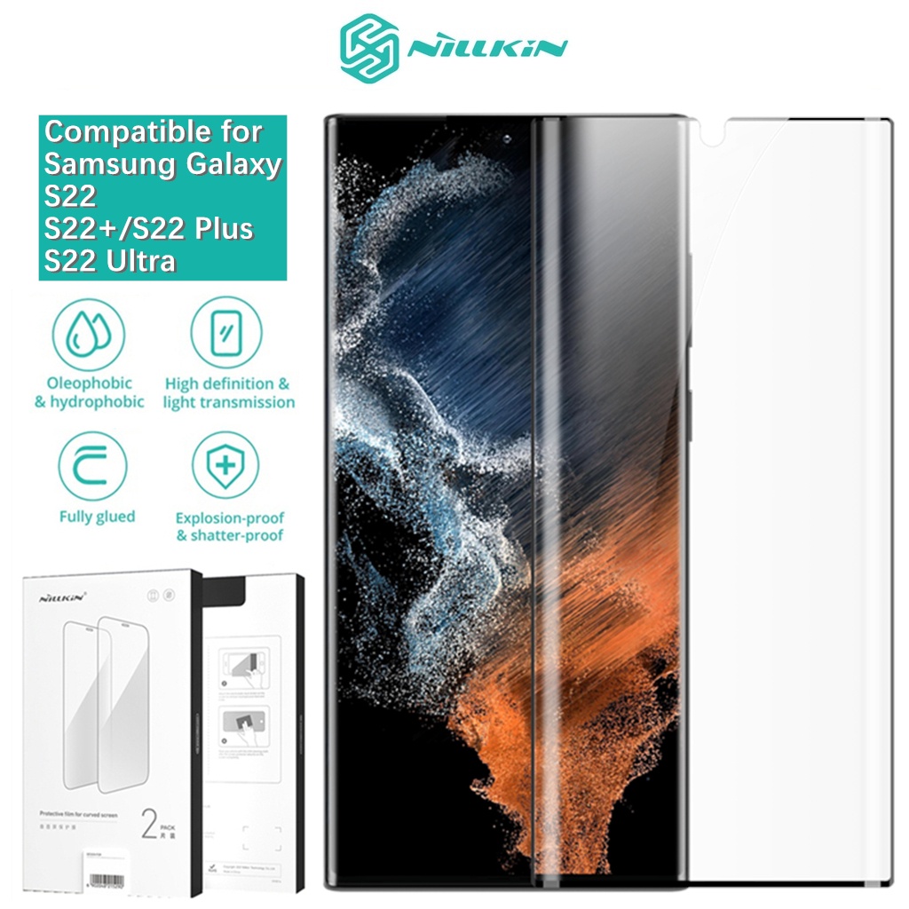 Nillkin Para Samsung Galaxy S22 Ultra/S22 + Plus 5G/S23 Película Curva Impacto Alta Clara Fina ...
