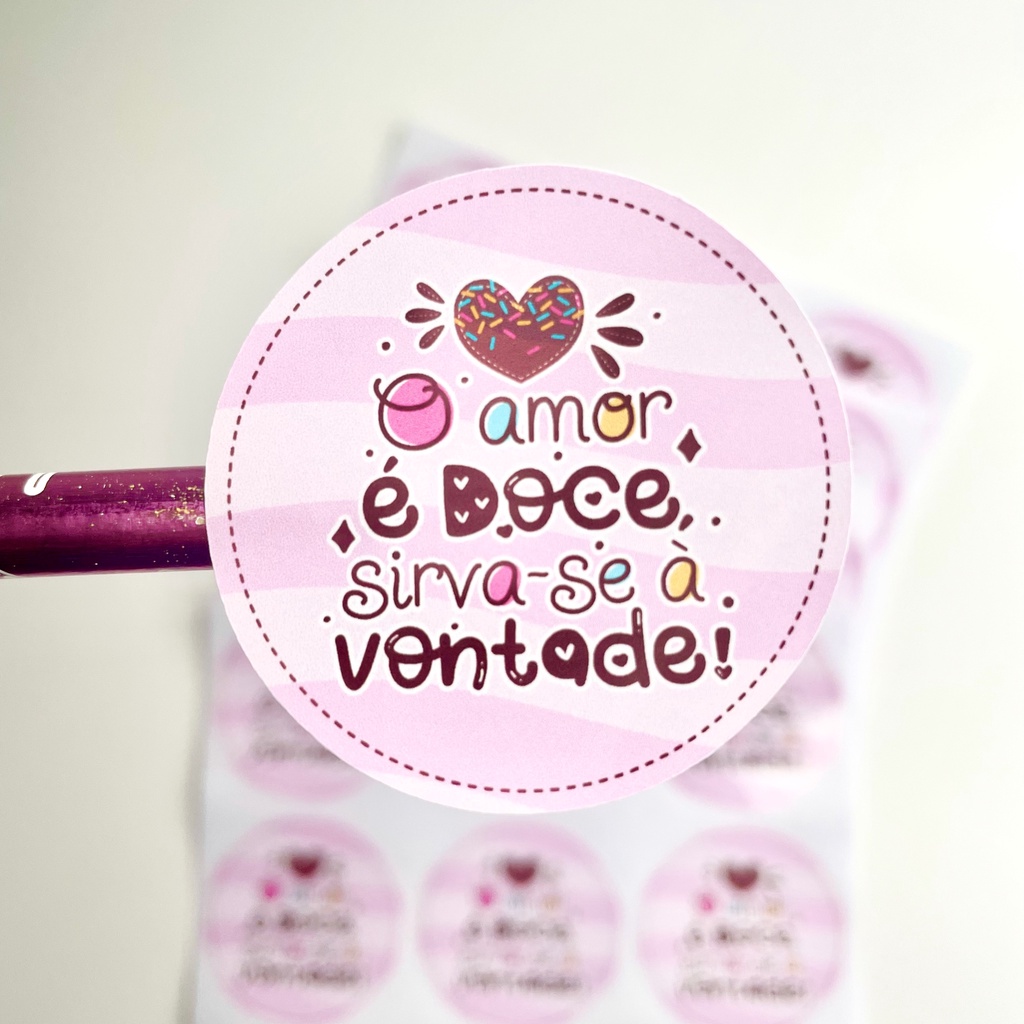 Adesivo Lacre O Amor e Doce Sirva-se a Vontade com 30 50 e 100 unidades | Shopee Brasil