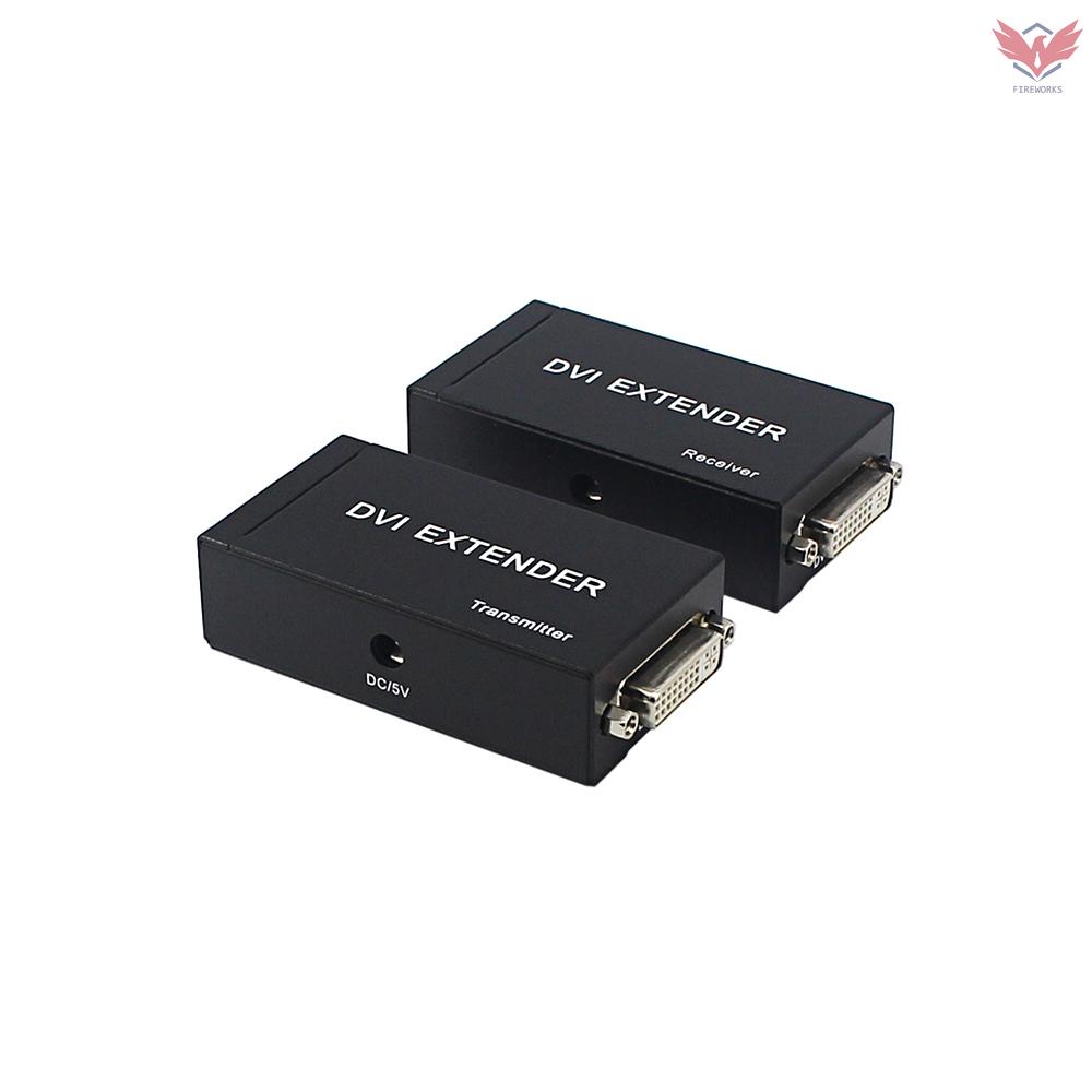 DVI Extender 60m 1080P Over Single Cat-6e/Cat-6 Ethernet Cable Extensor ...