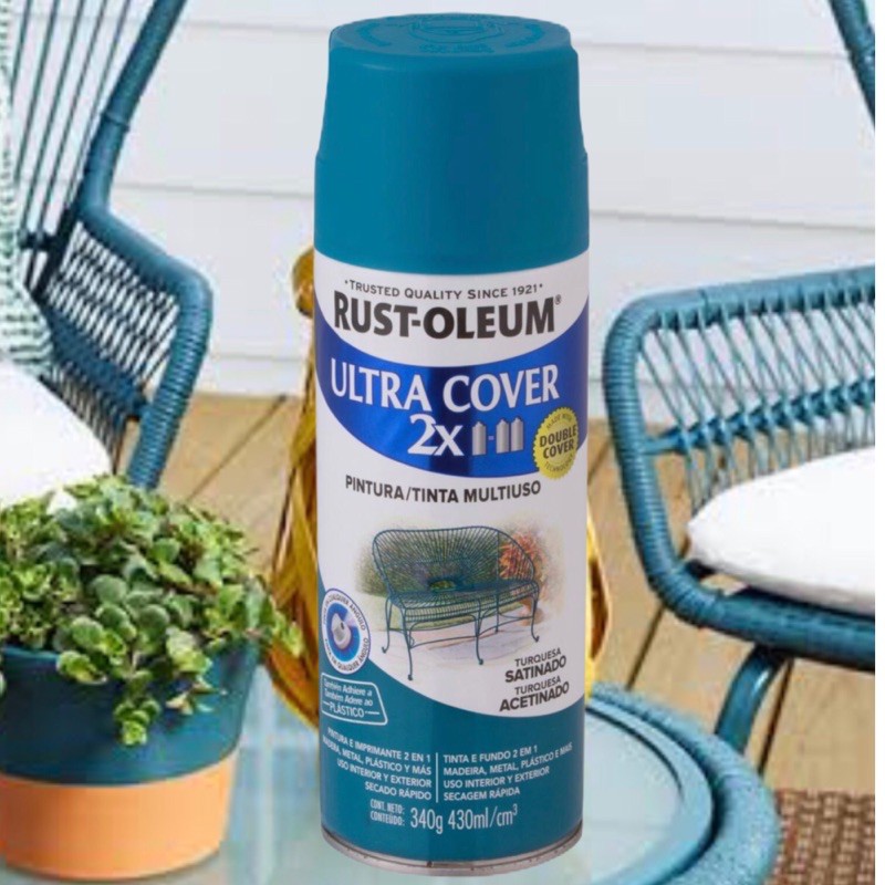 Tinta Spray Rust Oleum Ultra Cover para Madeira Metal Plastico - Turquesa Acetinado | Shopee Brasil