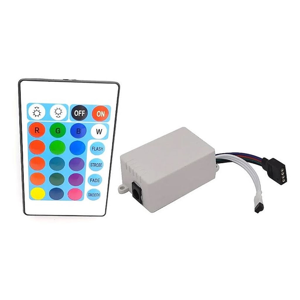 Controle Controlador Para Fita Led Rgb 5050 E 3528 com 24 Teclas ...