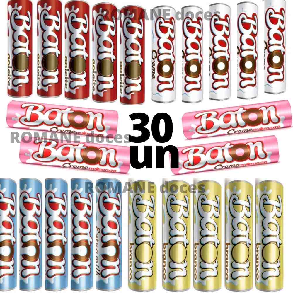 Baton Garoto 30 unidades 16gramas/ Caixa de Chocolate Batom Garoto ...