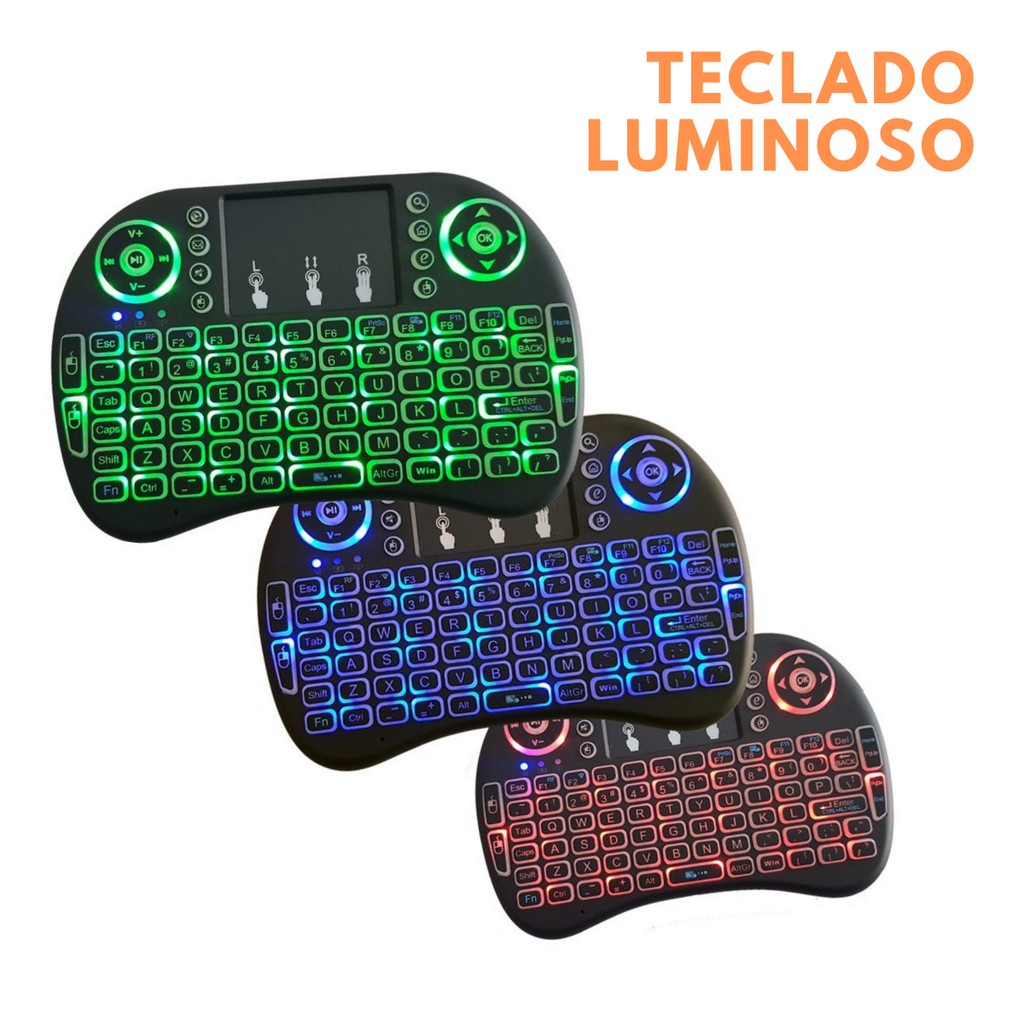 Mini Teclado Sem Fio Wireless USB Touchpad Iluminado | Shopee Brasil