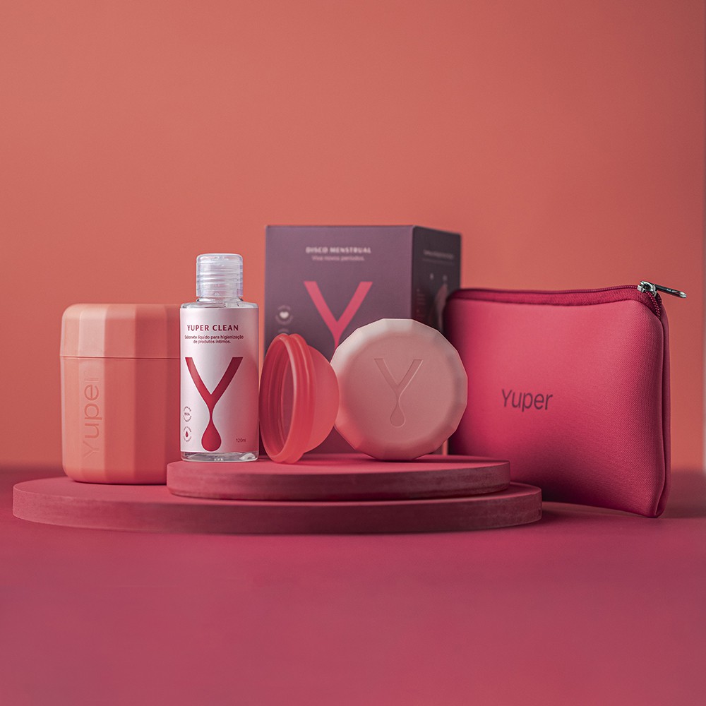 Disco Menstrual Yuper + Esterilizador, Yuper Clean e Necessaire ...