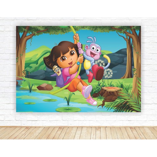 Painel Banner De Festa Infantil Dora A Aventureira 1,30m X 1,0m ...