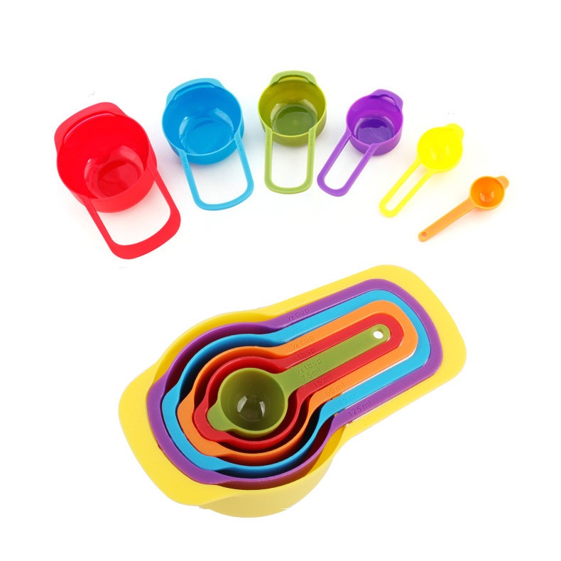 Kit 6 Colheres Medidoras Coloridas Com Medidas, Colheres De Medidas ...