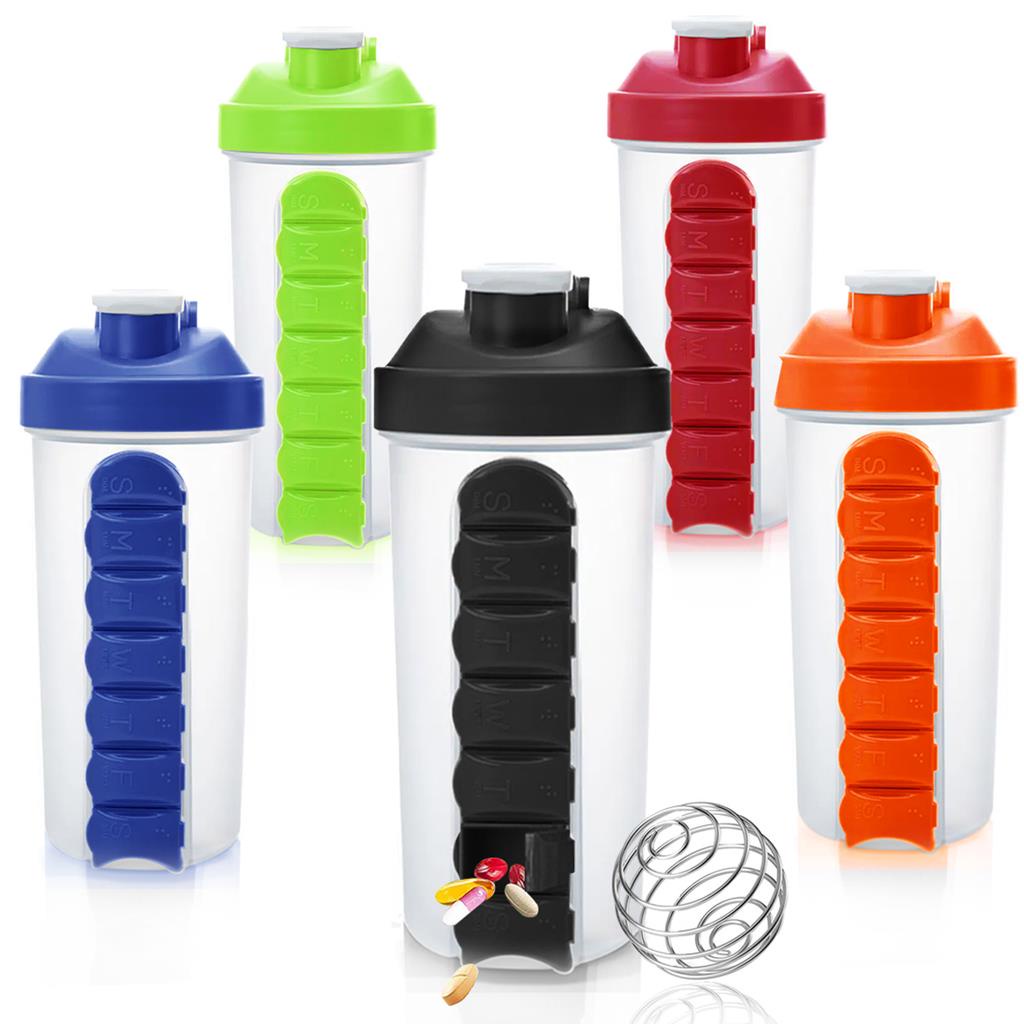 Garrafa Shaker Plastico 700ml C/ Porta Comprimidos 2 Em 1 | Shopee Brasil