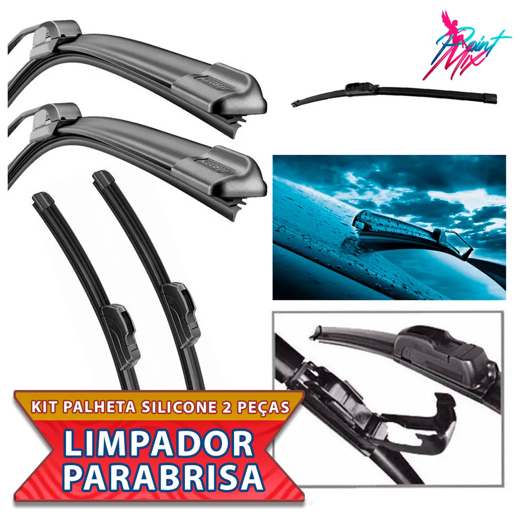 Palheta Silicone Limpador Parabrisa Universal Resistente Mega Clear | Shopee Brasil