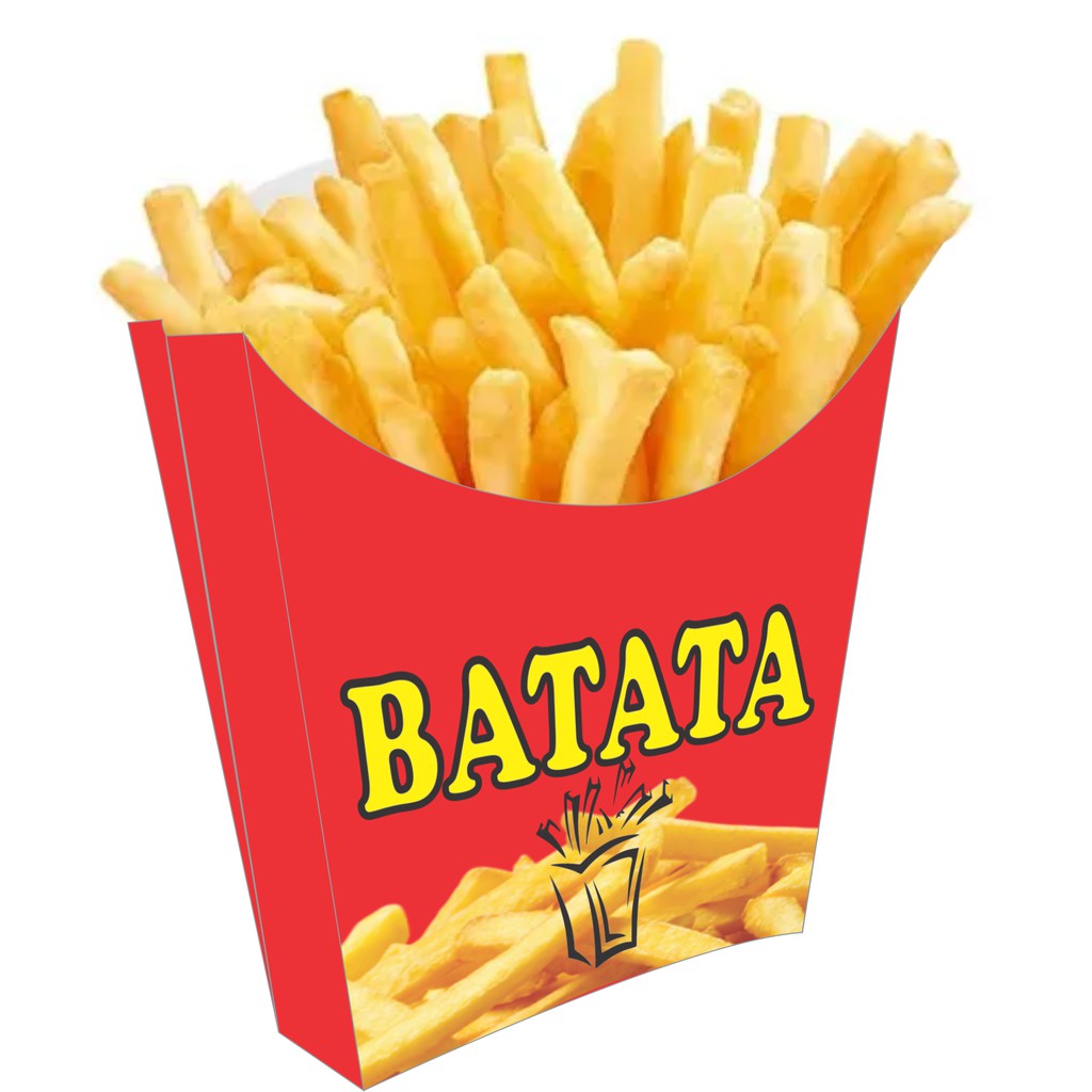 Embalagem Batata Frita Pequena - 100Unid - Vermelha estampada | Shopee ...