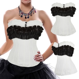 Corset Corpete Corselet Cinta Modeladora Branco Preto M595 | Shopee Brasil