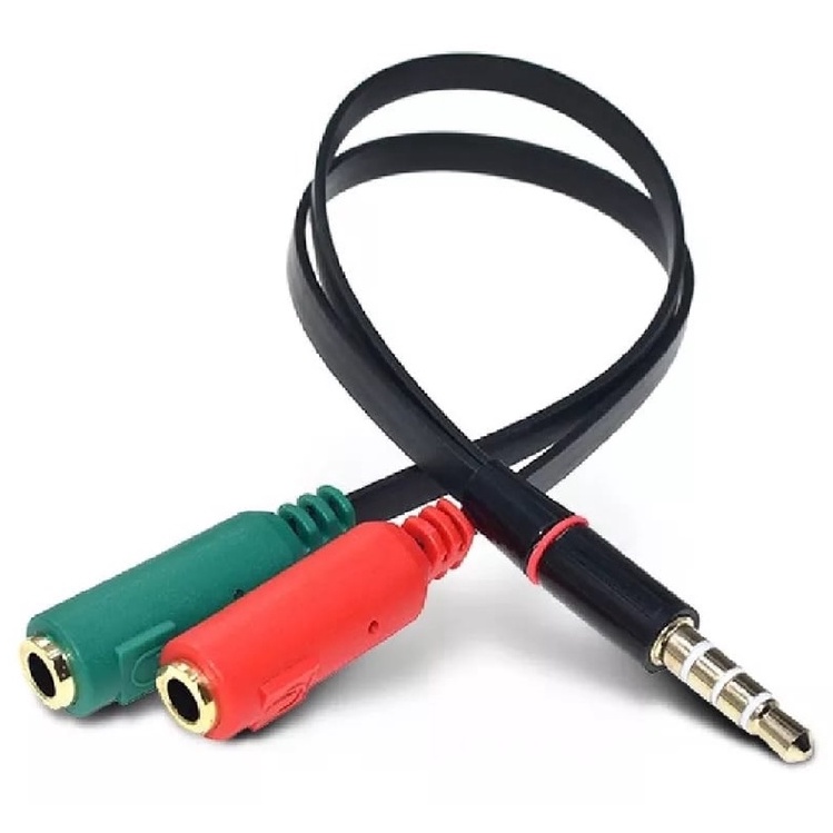 Cabo Adaptador P3(p2 Combo)p/ Fone E Microfone Headset Preto | Shopee ...