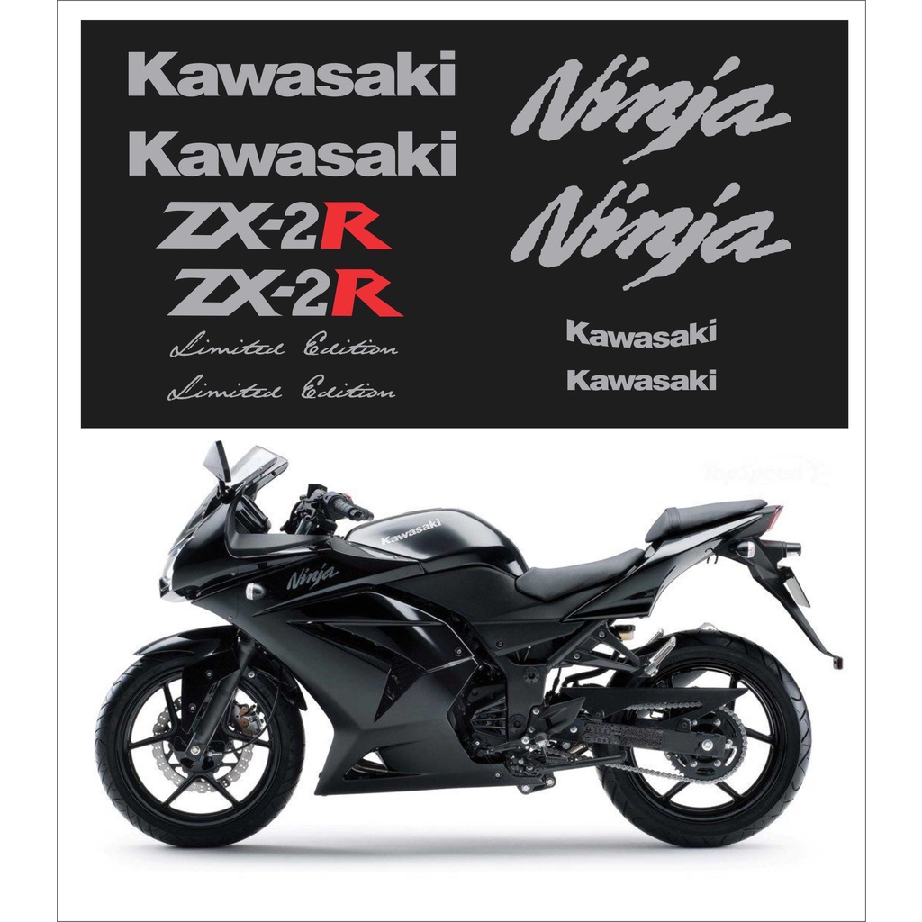 kit jogo adesivos moto kawasaki ninja zx-2r cinza | Shopee Brasil