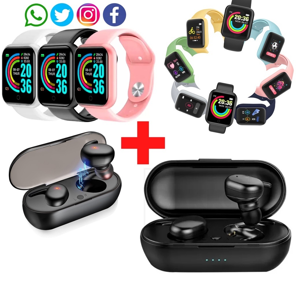 Smartwatch + Fone Bluetooth , Colocar Sua Foto Na Tela De Relógio ...