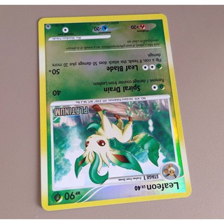 Carta Antiga Pokemon Leafeon 24/100 Reverse Holo BK Promo Platinum Majestic Dawn Original Card ...