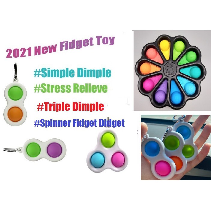 SIMPLE TRIPLE DIMPLE CHAVEIRO FIDGET TOY ANTI STRESS ANSIEDADE POP IT ...