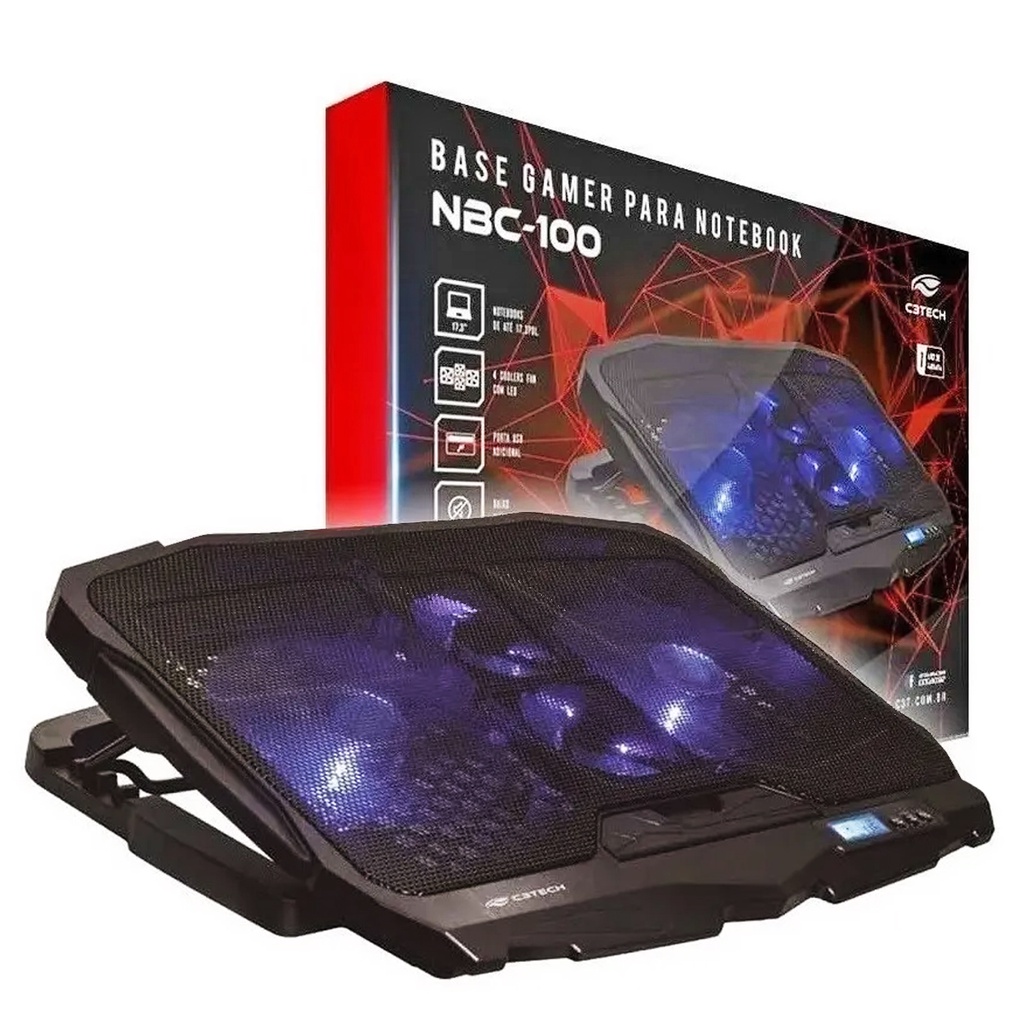 Base Cooler Notebook 12V Suporte 10 Até 17,3 Pol C3 Tech Original ...