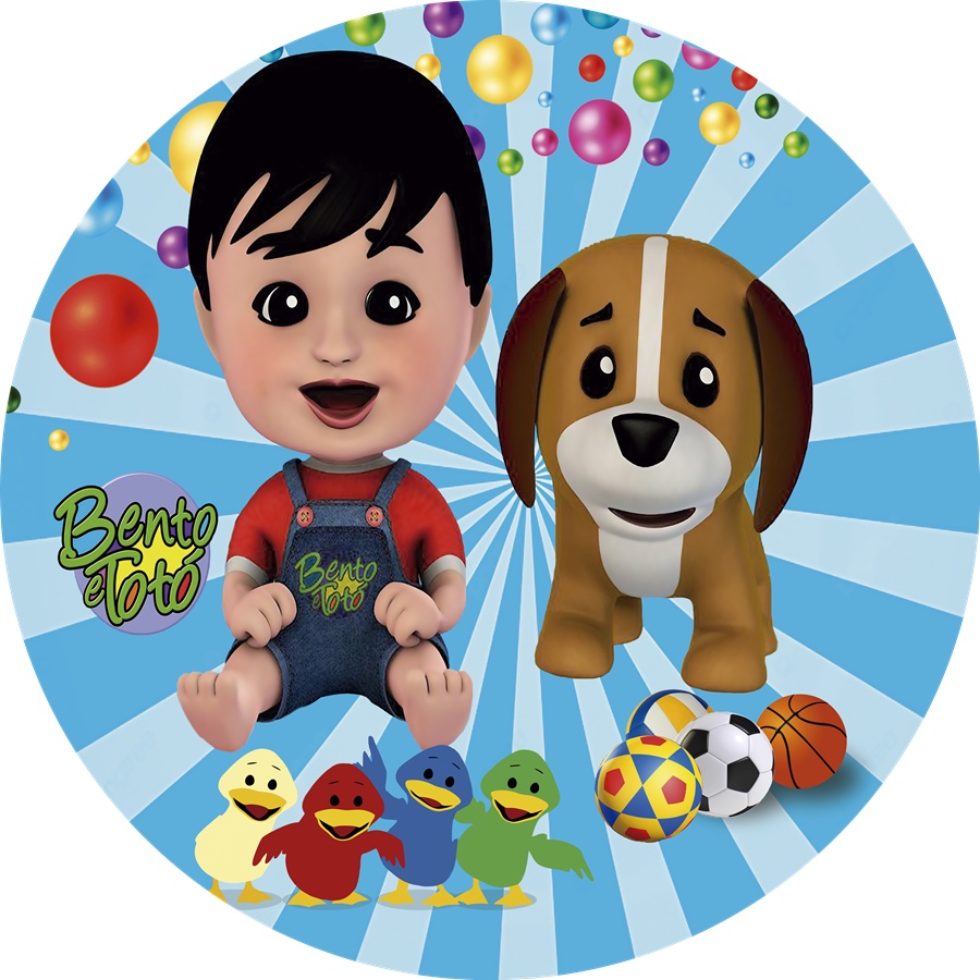 Painel Festa Decoração Redondo Sublimado Bento e Totó 1,50x1,50 ...