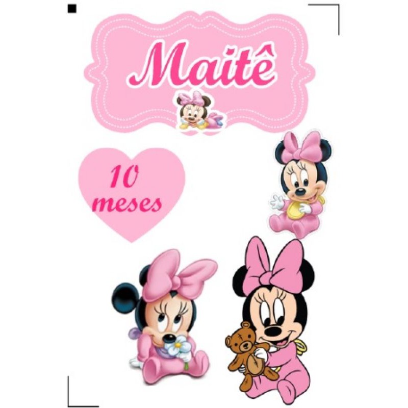 Topper / Topo Para Bolo Personalizado - Tema Minie - Super Top ...