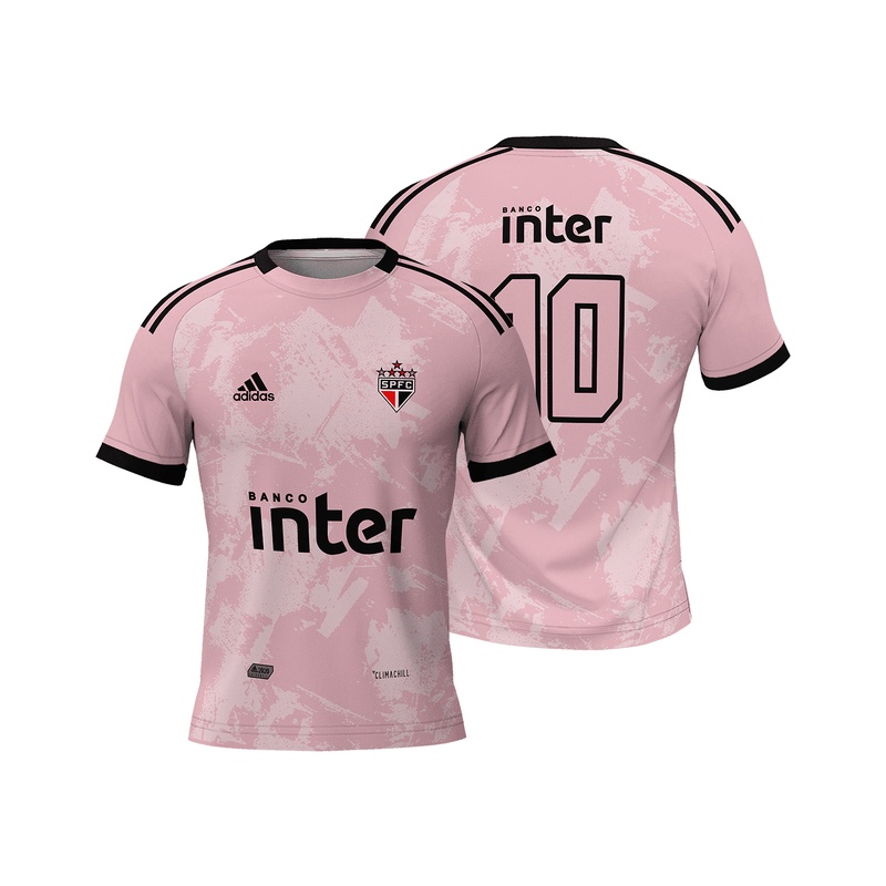 Camisa Camiseta Time São Paulo Uniforme Rosa - Escorrega o Preço