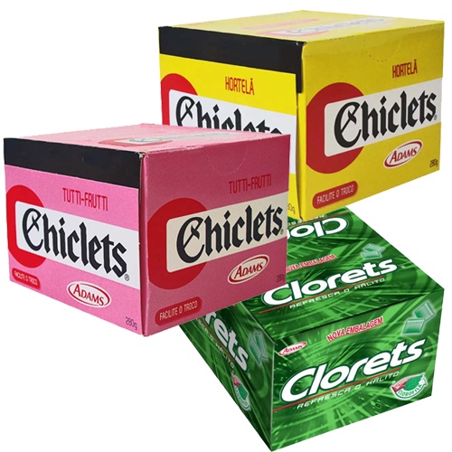Chiclete Chiclets Adams Caixa Com 100 Unidades a Pronta Entrega ...