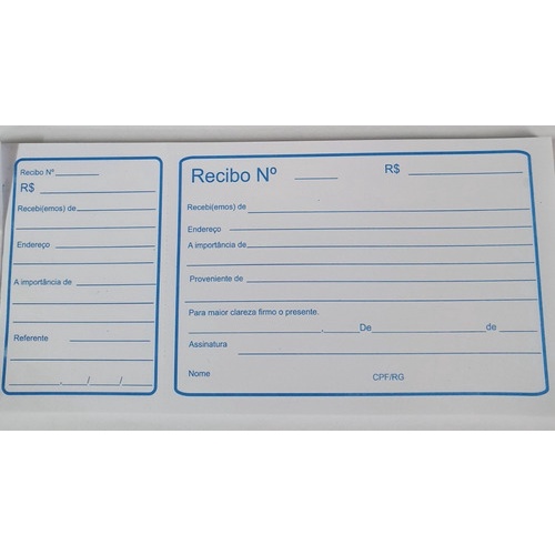 Recibo Comercial Com Canhoto 50 Folhas Com 10 Blocos | Shopee Brasil