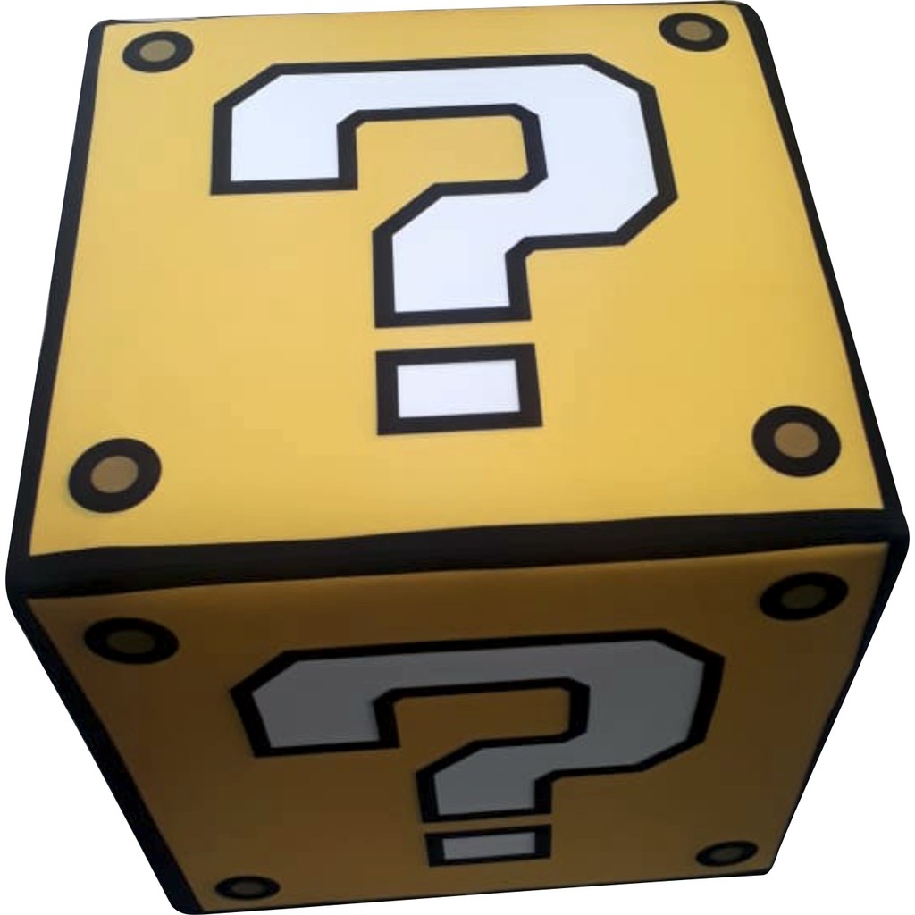 Puff Pufe Lucky Block Super Mário Bross Decoração Gamer Geek | Shopee ...