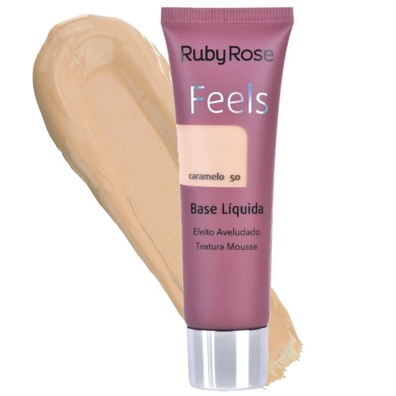 BASE LÍQUIDA FEELS - RUBY ROSE - Caramelo 50 - Maquiagem - Bahia - Nordeste | Shopee Brasil