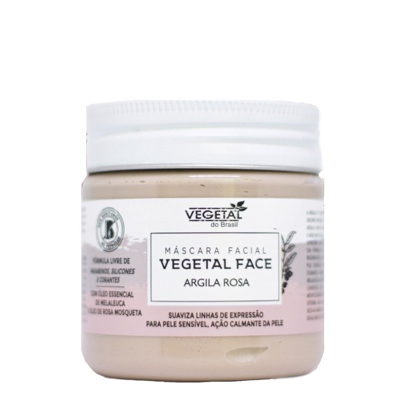 Mascara Facial de Argila Rosa Vegetal Face | Shopee Brasil