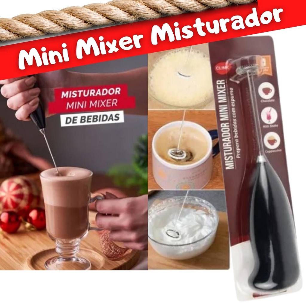 Mini Mixer Eletrico Inox Misturador Shake Cafe Cha Bebidas | Shopee Brasil