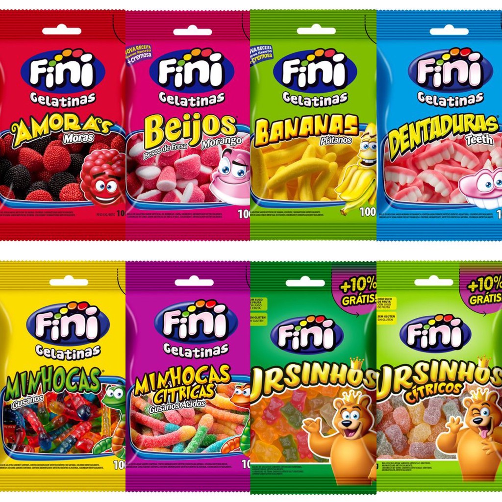 Fini Balas Gelatina Pastillitas 90g Tubes Chicle 80g Frutiê 70g ...