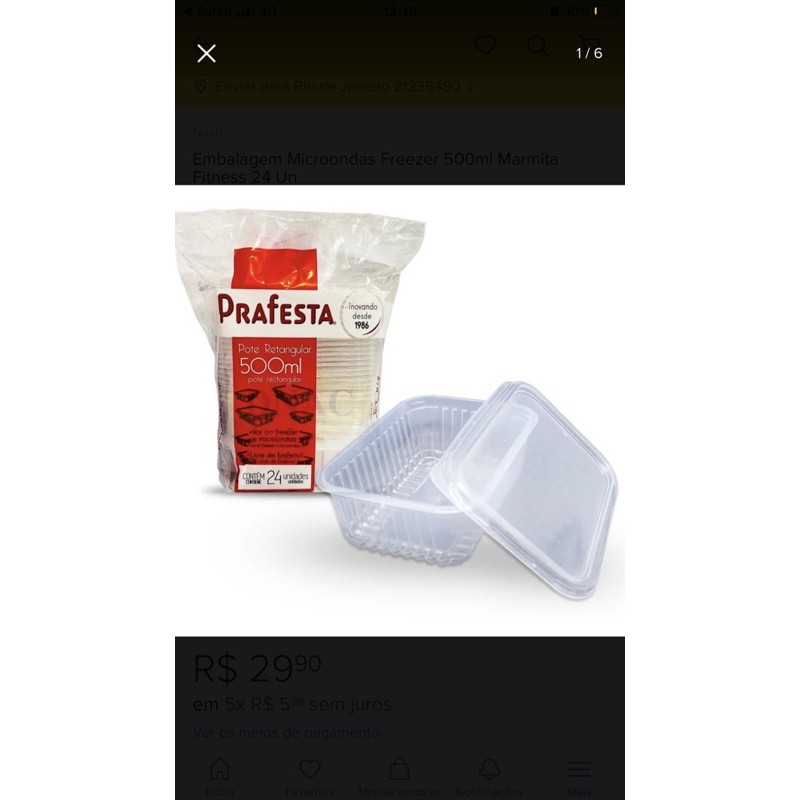 Pote Retangular 500ml Prafesta - Pct c/24 unidades | Shopee Brasil