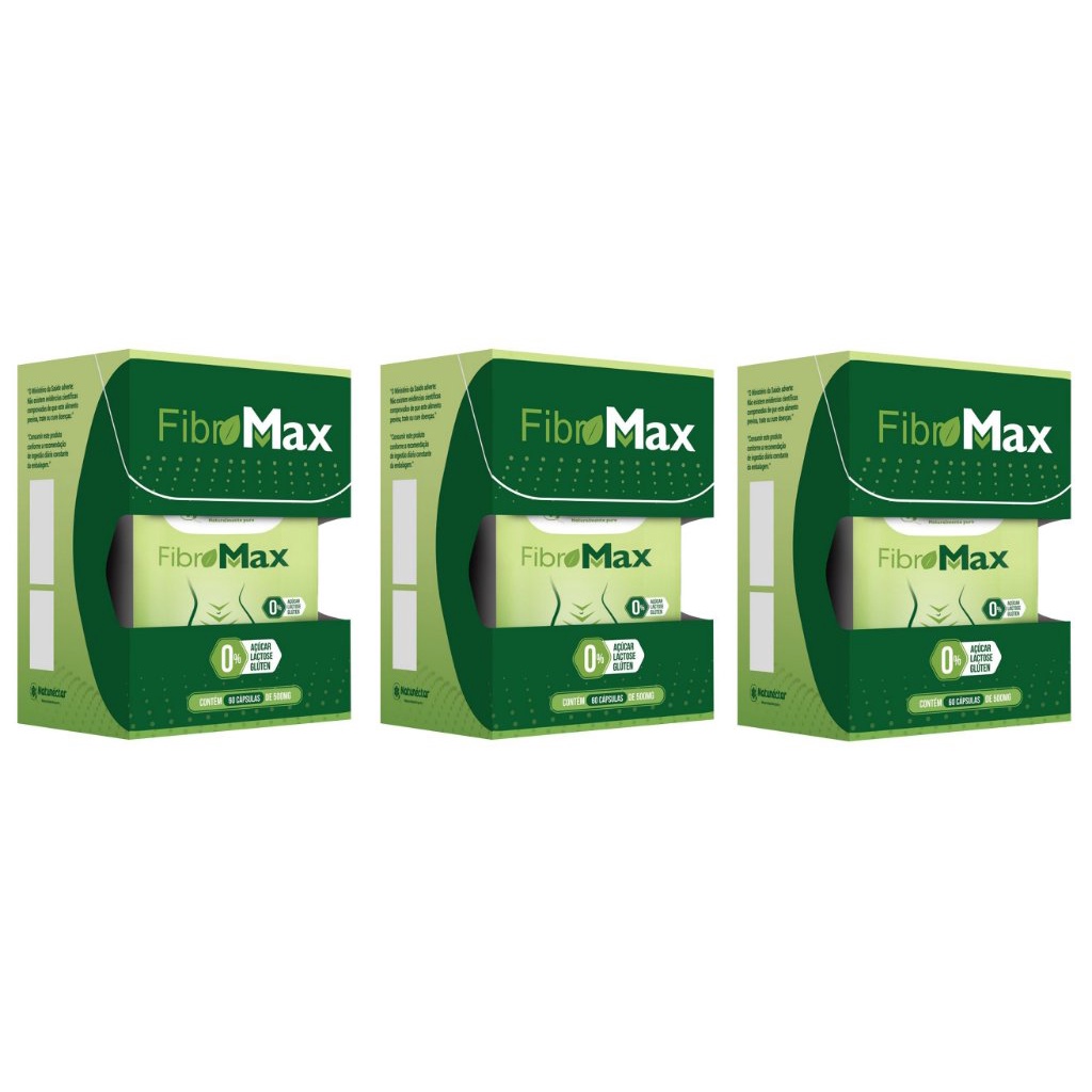 Kit 3uni FibroMax - Composto de Fibras (3x 60 caps) - Natunectar ...