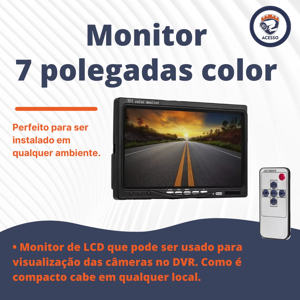 Monitor De 7 Polegadas Lcd Tft Color | Shopee Brasil