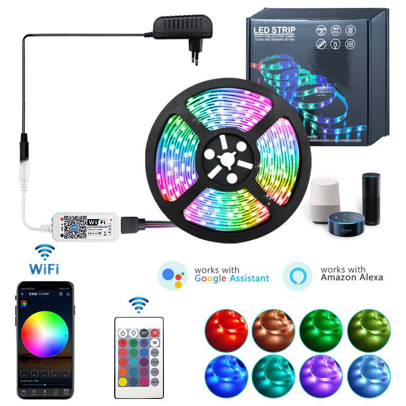 GBKOF Fita LED 5M 10M 15M 20M 2835 SMD 5050 RGB Luzes LED RGB Fita LED Fita LED flexível ...