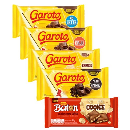 Barra de Chocolate 80g Garoto Sabores - Envio Imediato | Shopee Brasil