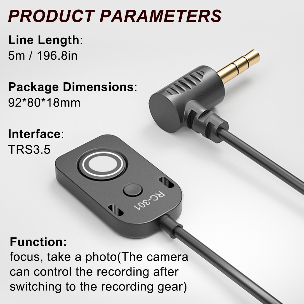 RC301-TRS3.5MM PARA FUJI Línea de obturador de cámara Controla la cámara para tomar fotografías ...