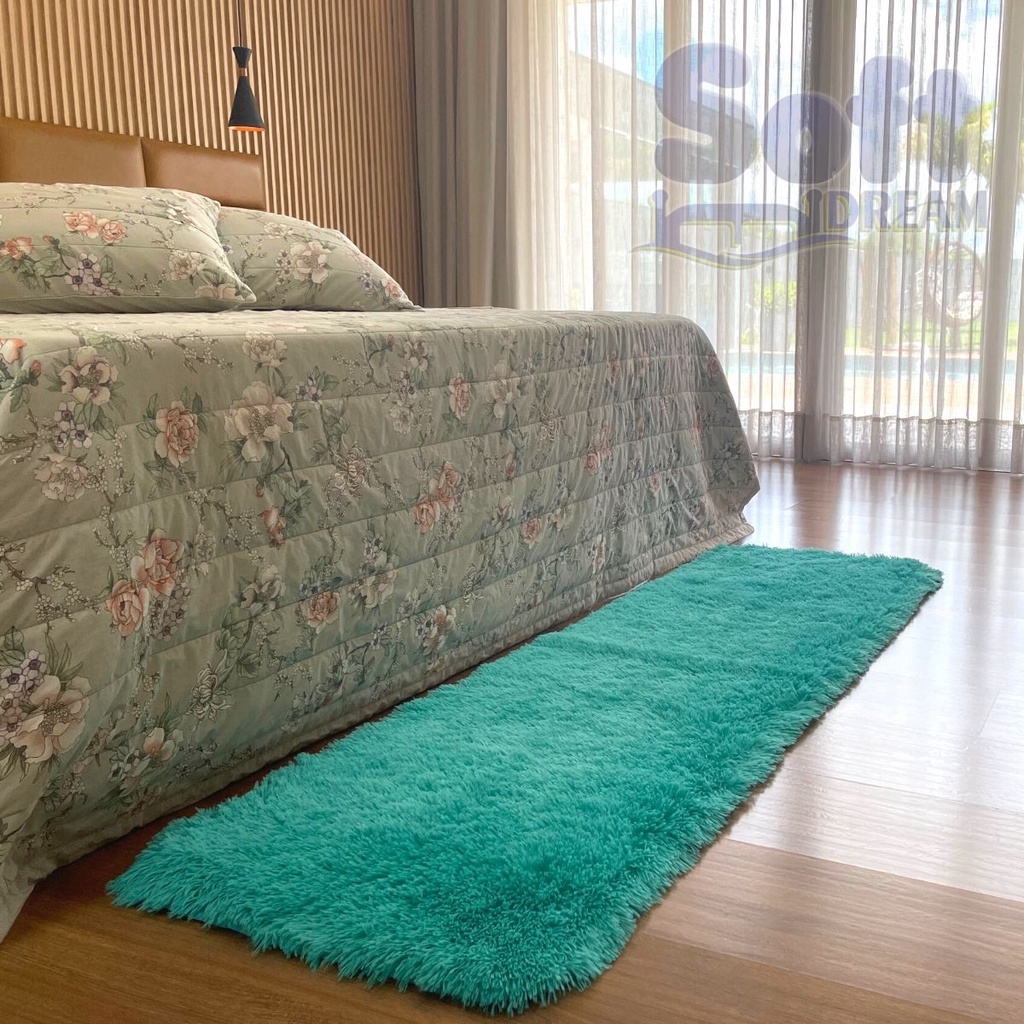 Tapete Passadeira Peluda Felpuda ROSA 60Mx200CM Corredor Quarto Sala ...