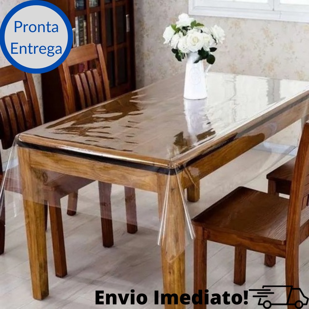 Protetor Toalha De Mesa Impermeável Plástico PVC Transparente 210X140 ...