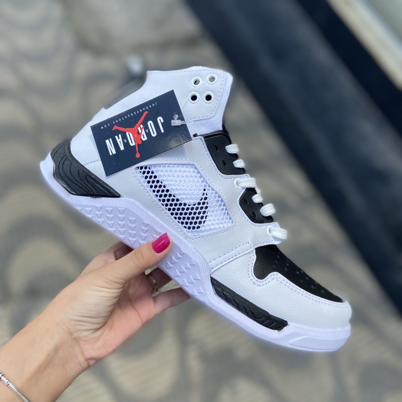 Tênis Nike Air Jordan Mars Basquete Masculino Branco Preto - Escorrega ...