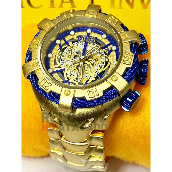 Relógio Masculino Invicta Thunderbolt Skeleton Linha Gold One Dourado ...