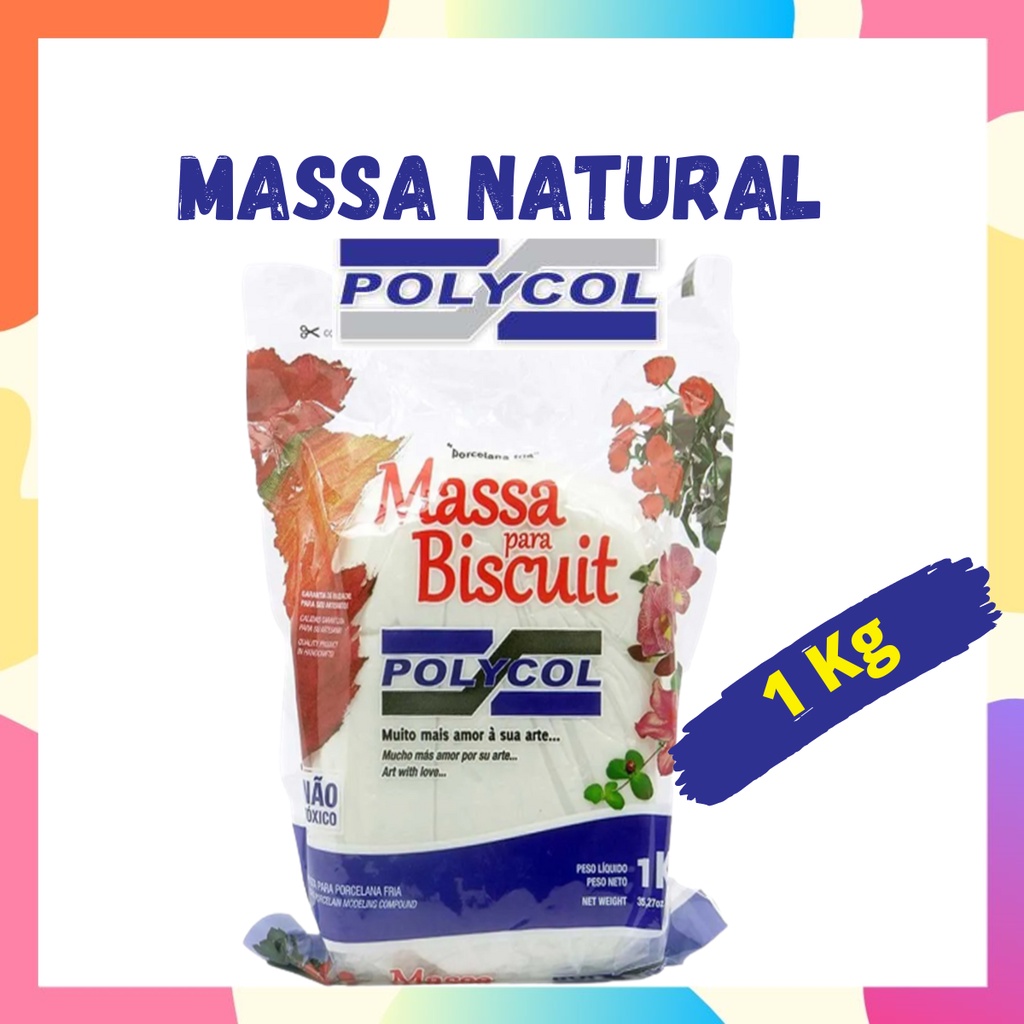 Massa Natural de Biscuit Polycol 1 Kg - Premium para seu Artesanato ...