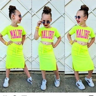 Conjunto Malibu Saia Com Cropped De Menina. | Shopee Brasil