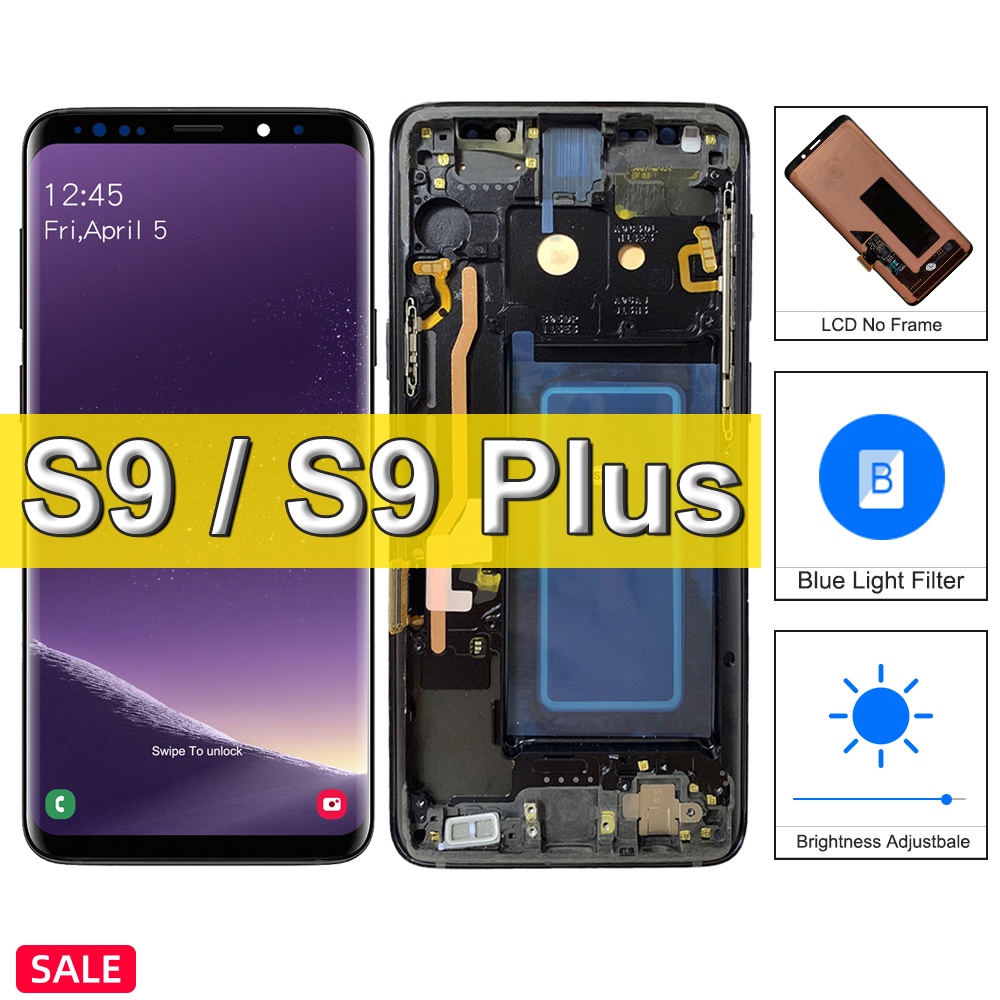 Tela Frontal Display Samsung S9 G960 LCD Touch Screen Samsung S9+ S9 Plus G965 LCD - Escorrega o ...