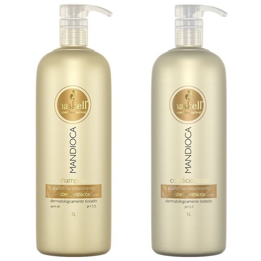 Kit Mandioca Haskell Shampoo e Condicionador 1 Litro | Shopee Brasil